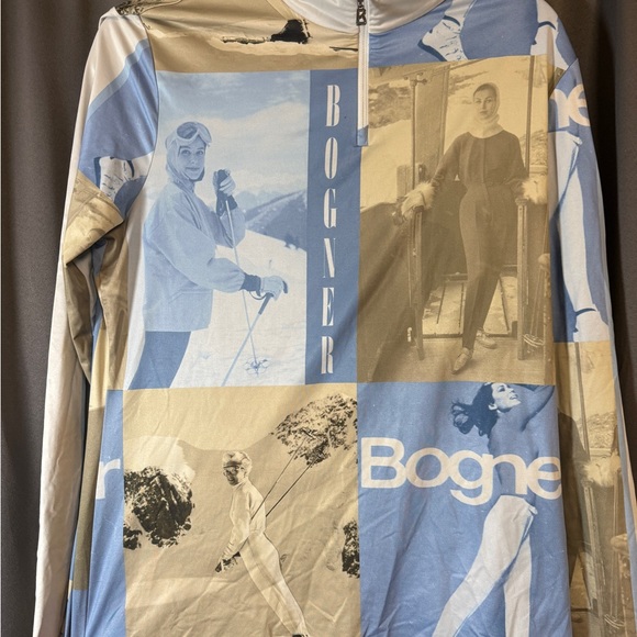 Bogner | Sweaters | Bogner Blue And Cream Graphic Jacket | Poshmark